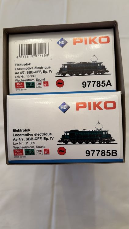 2-teiliges Set SBB Ae 4/7 Secheron, Piko 97785 A/B Mfx - neu (Neu und ...
