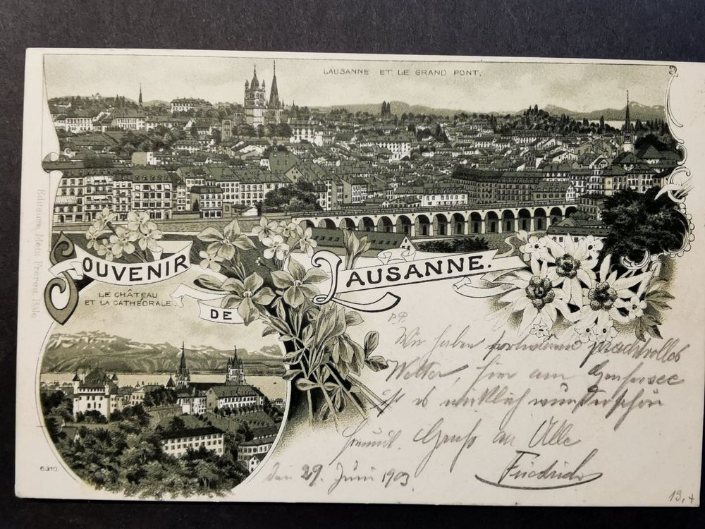 Litho Lausanne Ansichtskarte Vaud Waadt 1903 Ouchy (Gebraucht) in Rheineck für CHF 13 – mit ...