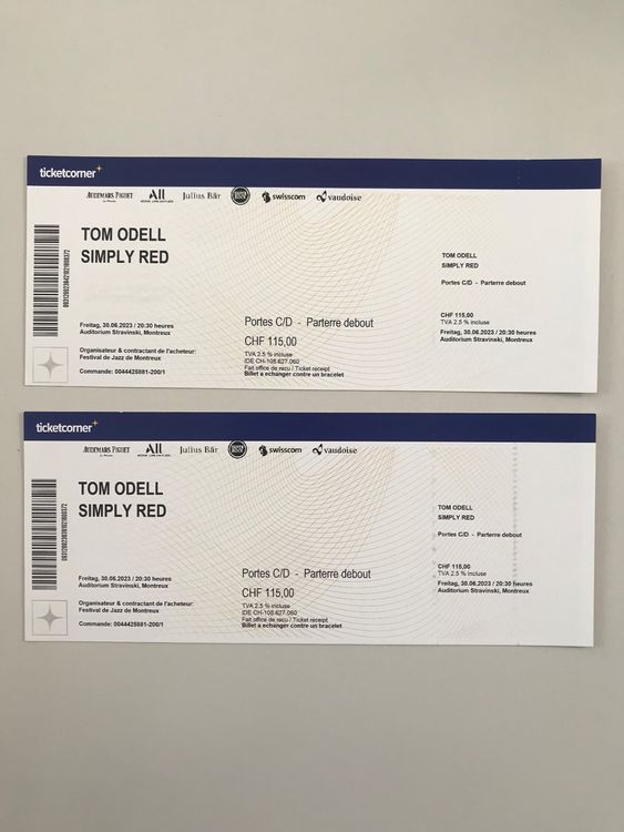 Tickets Simply Red Montreux Jazz Festival (Gebraucht) in Tannay für CHF ...