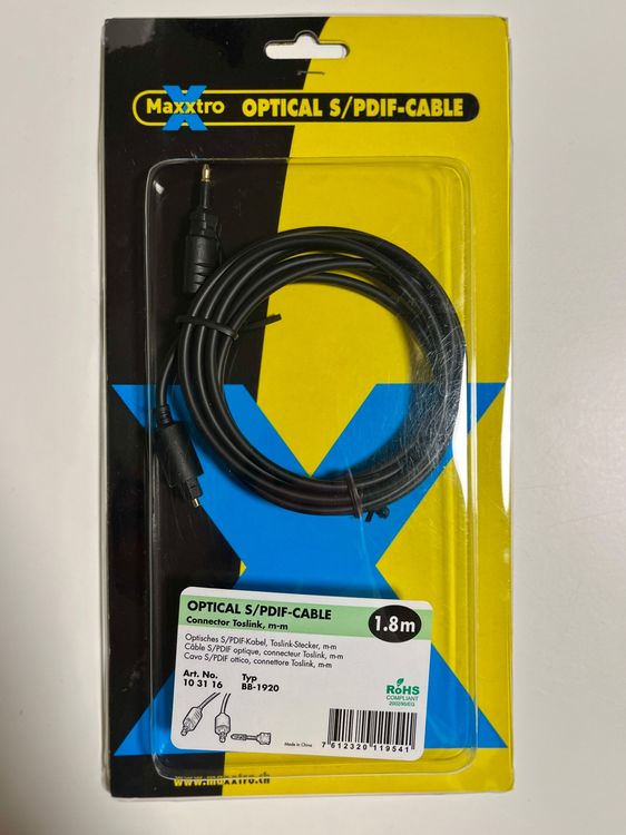 Maxxtro Optical Cable S/PDIF (Neu und originalverpackt) in für CHF 1 ...
