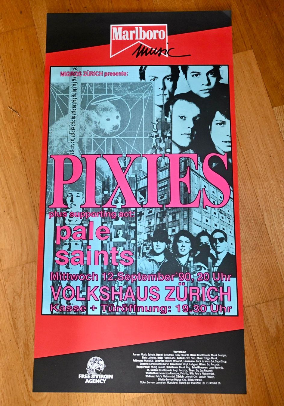 PIXIES pale saints ORIGINAL KONZERTPLAKAT 1990 Zürich (Gebraucht) in ...