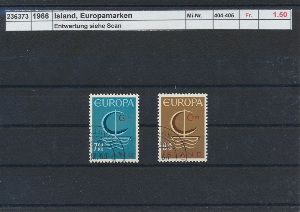 1966 Island, Europamarken (Gebraucht) in Winterthur für CHF 1.5 – mit Lieferung auf Ricardo kaufen