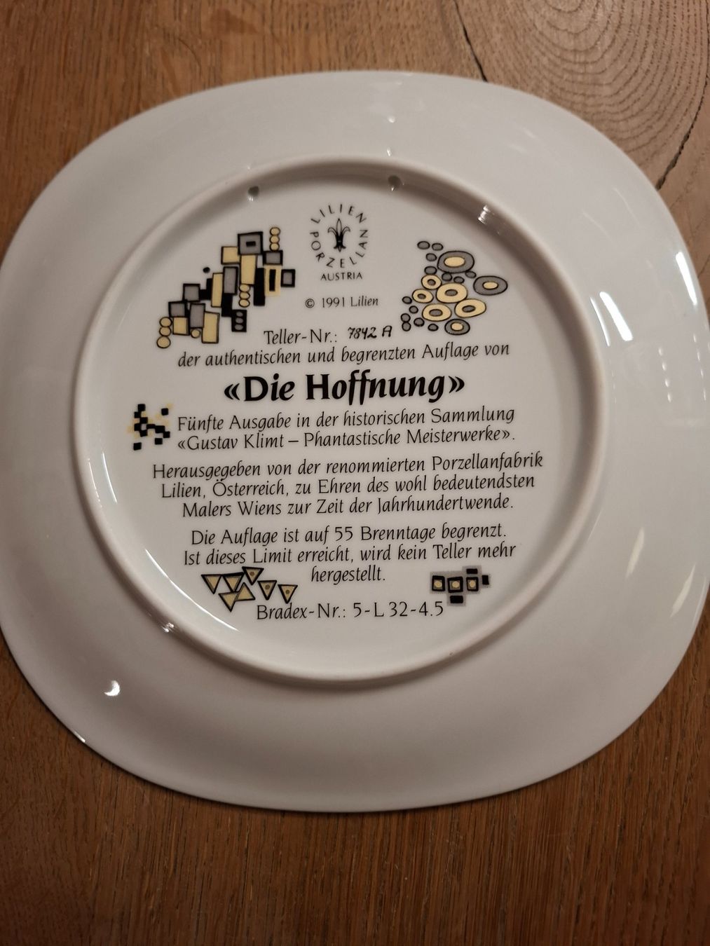 Gustav Klimt - "Die Hoffnung", Lilien Porzellan, Top! (Gebraucht) in ...