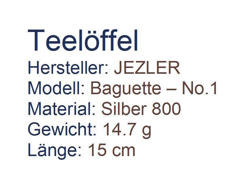 Teelöffel Jezler Silber 0.800 (Art.102) (Gebraucht) in Flamatt für CHF ...