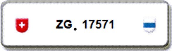 Zuger Kennzeichen ZG│Kennschild ZG│Kontrollschild ZG 17571 (Gebraucht) in Root für CHF 2999 ...
