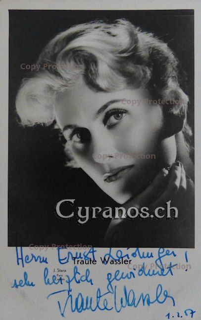 Traute Wassler (1924-1988) Schauspielerin - Autogramm (Gebraucht) in ...