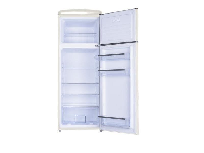 📌Retro-Kühlschrank 206 l, Gefrierfach 44 l, Crèmeweiss, NEU (Neu und ...