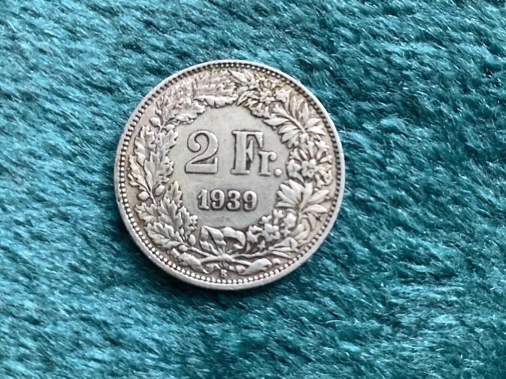 2 Franken Münze 1939 versilbert | Kaufen auf Ricardo