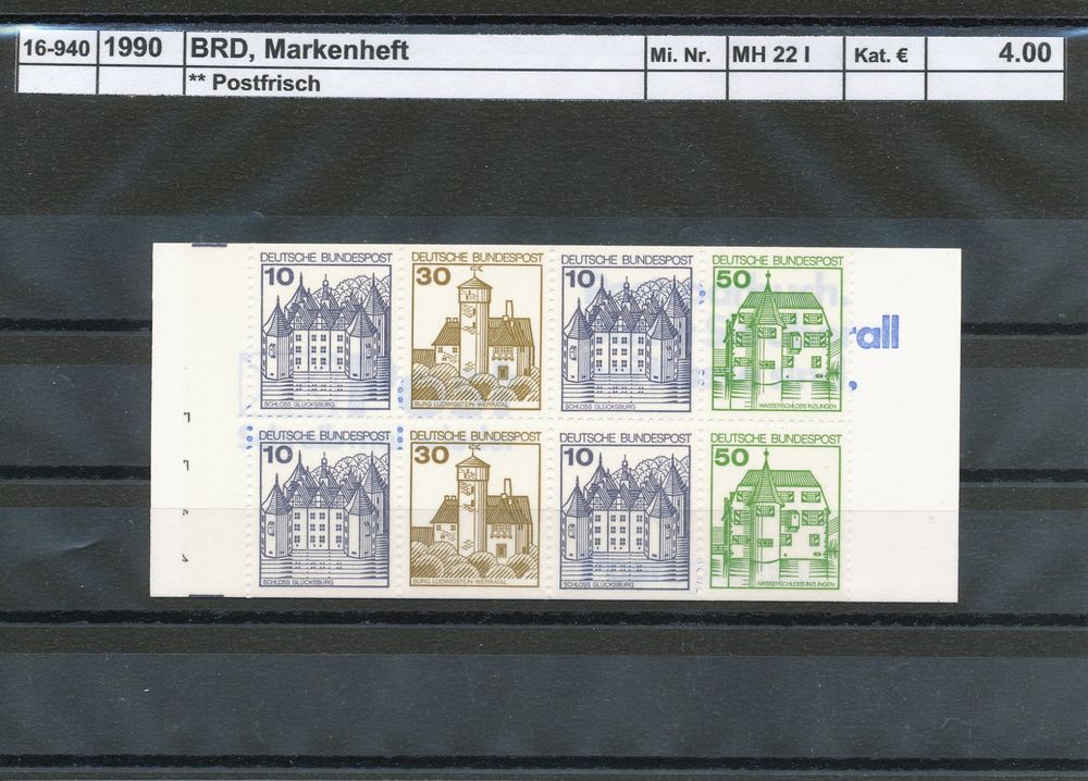 1990 Deutschland, Markenheft (Neu (gemäss Beschreibung)) in Winterthur für CHF 1 – mit Lieferung ...