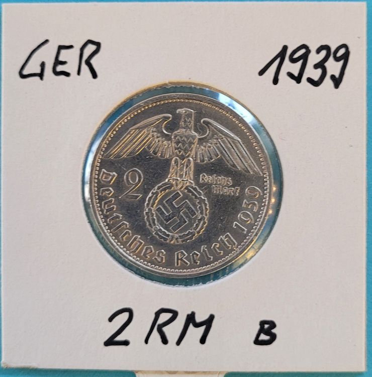2 ReichsMark 1939 B (Wien) Silber "Nazi-Deutschland" TOP (Gebraucht) in Oberriet SG für CHF 17.5 ...