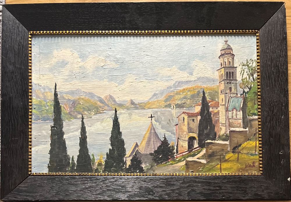 Kirchen Ansicht Gemälde , UnlD Signiert | Kaufen auf Ricardo