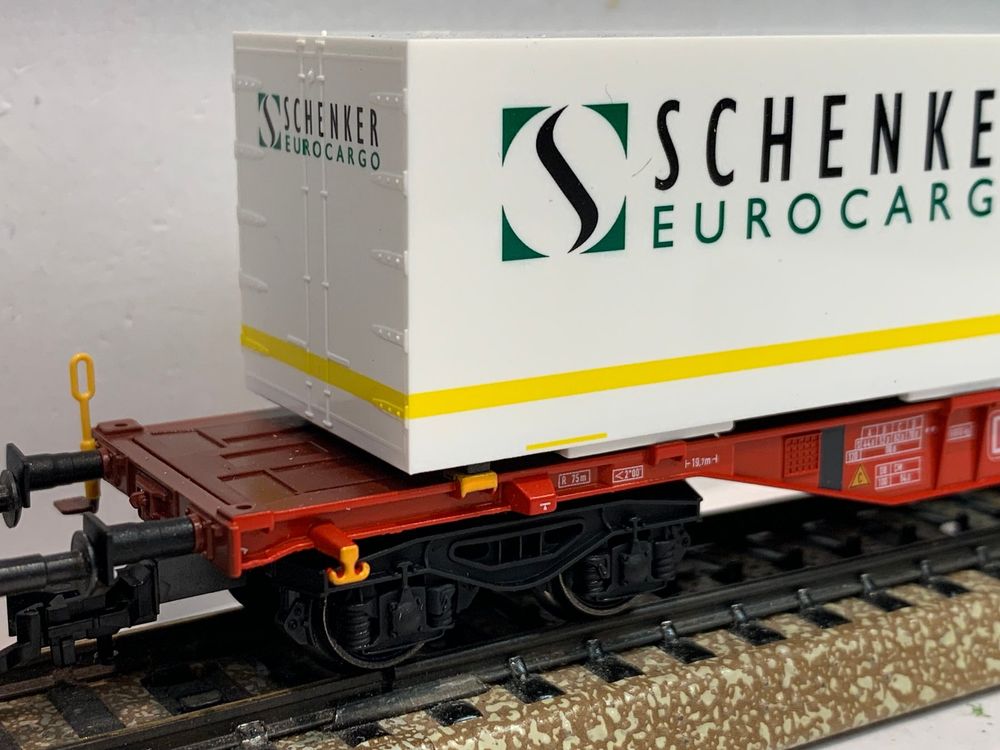 Märklin 47077 Set mit 2 Tragwagen Sgns Schenker WS/AC (Gebraucht) in ...