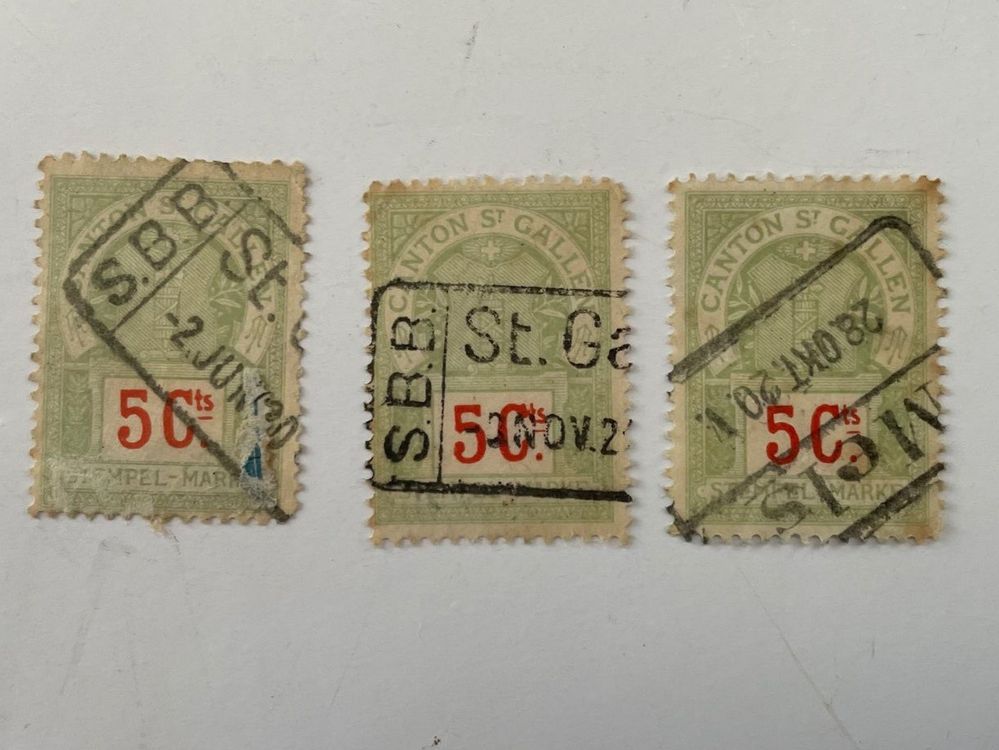 Stempelmarke Canton ST Gallen 1920 - Timbre-Taxe | Kaufen auf Ricardo