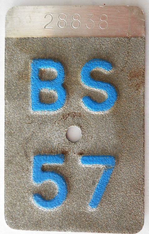 Velonummer Basel Stadt 1957 BS 57 (Gebraucht) in Bülach für CHF 32 – mit Lieferung auf Ricardo ...