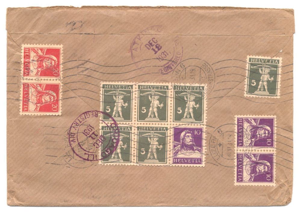 RARITÄT: Zusammendruck-Block auf Brief, CHF 220.- (Gebraucht) in Samnaun-Compatsch für CHF 23 ...