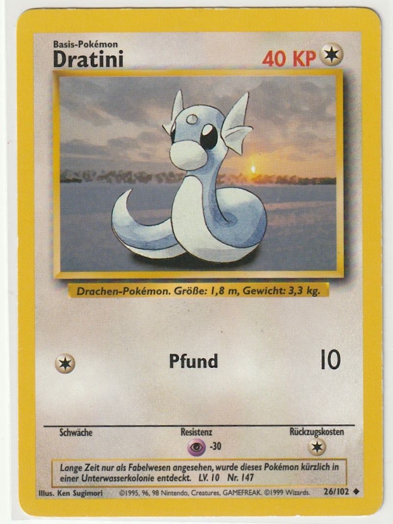Pokémon 1999 Dratini (26/102), Base Basis Set (Gebraucht) in Biel ...