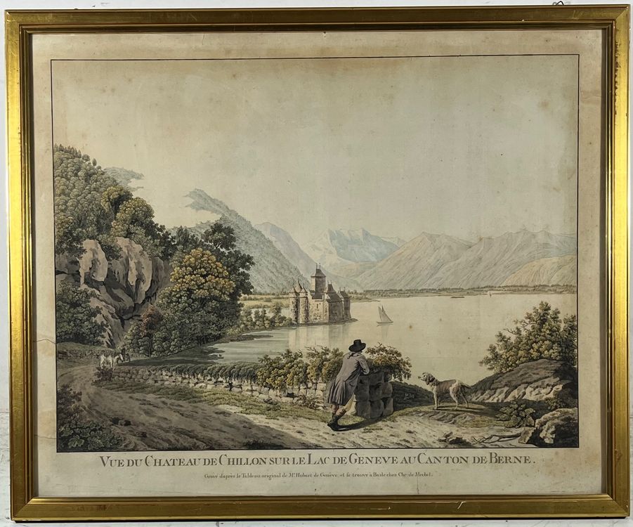 Jean Daniel Huber (1754-1845) Vue de Chateu de Chillon Stick (Gebraucht ...
