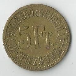 ** JETON: KONSUMGENOSSENSCHAFT SPIEZ&UMGEBUNG-5 Fr. ** (Gebraucht) in Heimenschwand für CHF 2 ...