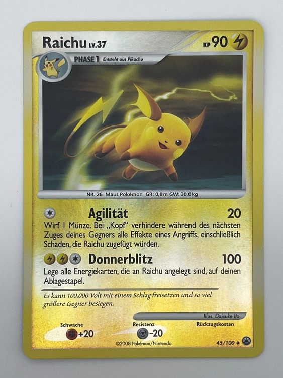 Raichu 45/100 Reverse Holo Pokémon D&P Majestic Dawn | Kaufen auf Ricardo