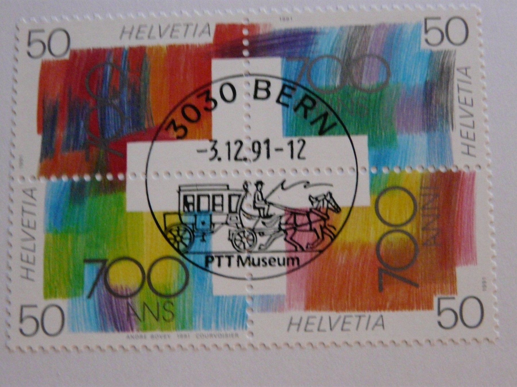 Grusskarte Tellskapelle ; 700 J. CH ;Viererbl. 0.50 ; Gest. (Gebraucht ...