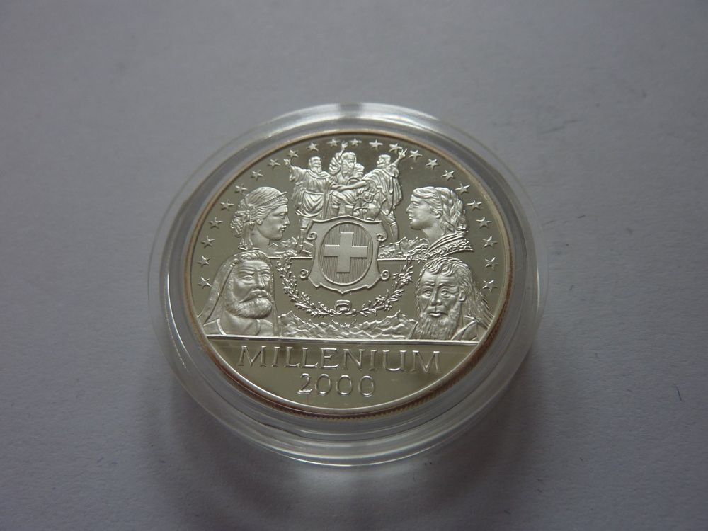 1 Unze - Silbermedaille : Millenium 2000 , Polierte Platte (Neu und originalverpackt) in Birrwil ...