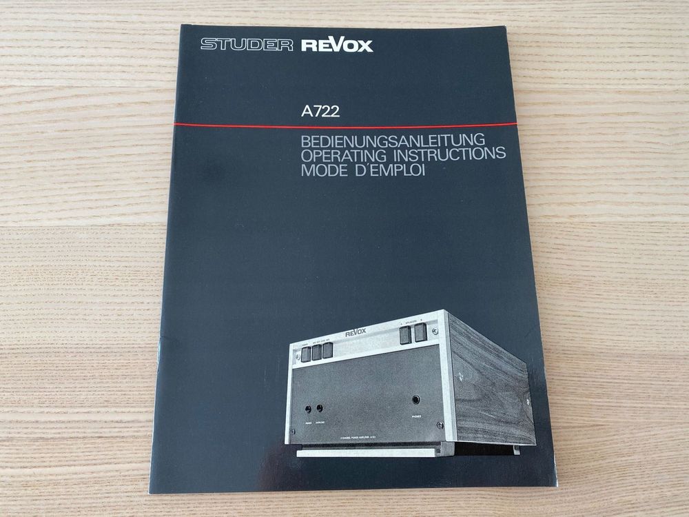Revox A 722 Bedienungsanleitung | Kaufen auf Ricardo