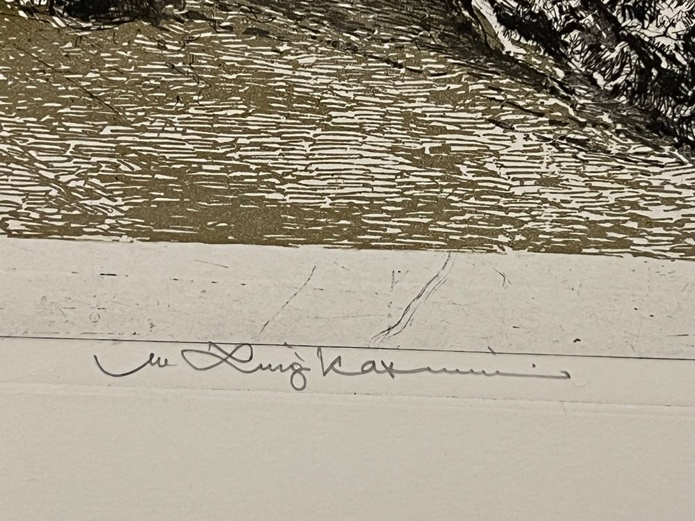 Radierung Luigi Kasimir Liechtenstein Bettlerjoch original (Gebraucht) in Vaduz für CHF 35 – mit ...