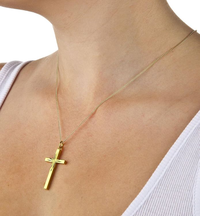 Echt Gold Kette Kreuz