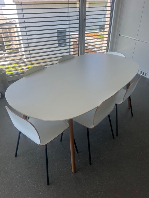 Designer Esstisch mit 6 Stühlen, Weiss (Gebraucht) in Niederbipp für ...