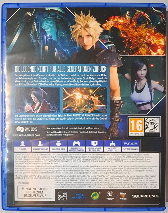 Final Fantasy VII Remake Deluxe Edition - WIE NEU! - (PS4) (Gebraucht) in Balgach für CHF 52 ...