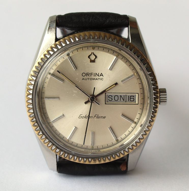 Armbanduhr Orfina Automatic Golden Flame 25 Jewels DayDate (Gebraucht ...
