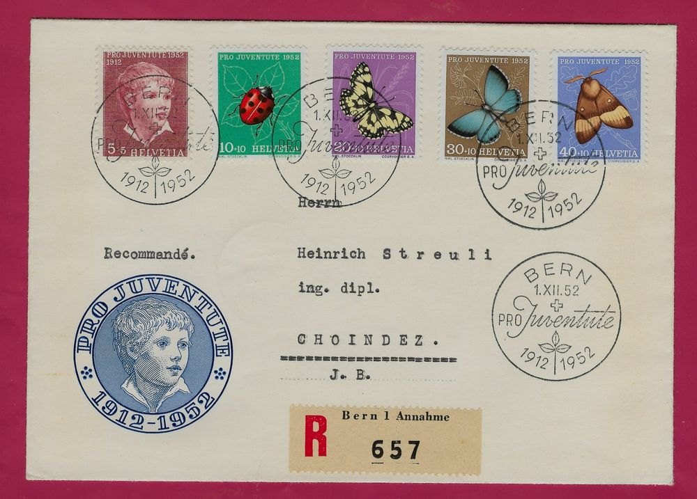 PJ. 1952 FDC (P2) SBK 100 FR. (Gebraucht) in Buttikon SZ für CHF 5 – mit Lieferung auf Ricardo ...