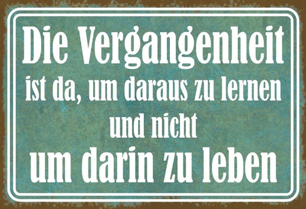 Blechschild-DIE VERGANGENHEIT IST DA,UM DARAUS ZU LERNEN UND (Neu und ...