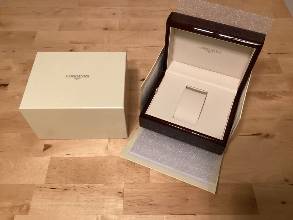 Neue Longines Uhren Holzbox / Wooden Watchbox (mit Umkarton) | Kaufen ...