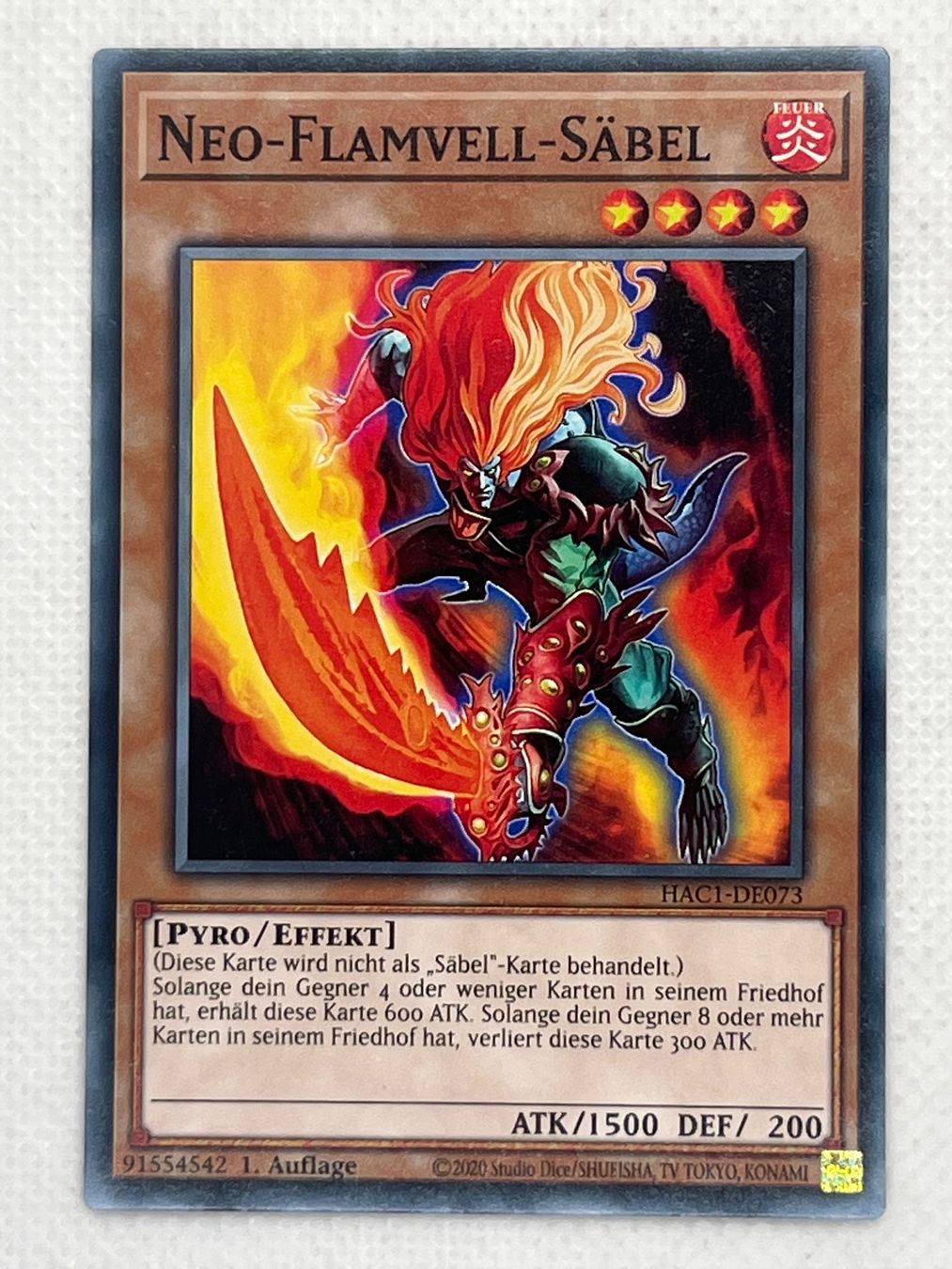 Neo-Flamvell-Säbel Yu-Gi-Oh! Karte - Selten - Top Zustand! (Gebraucht ...