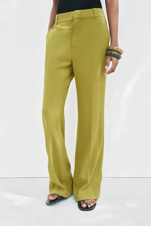 ZARA Flare Hose Anzughose in Olivgrün, Gr.L (40) NEU (Neu und ...