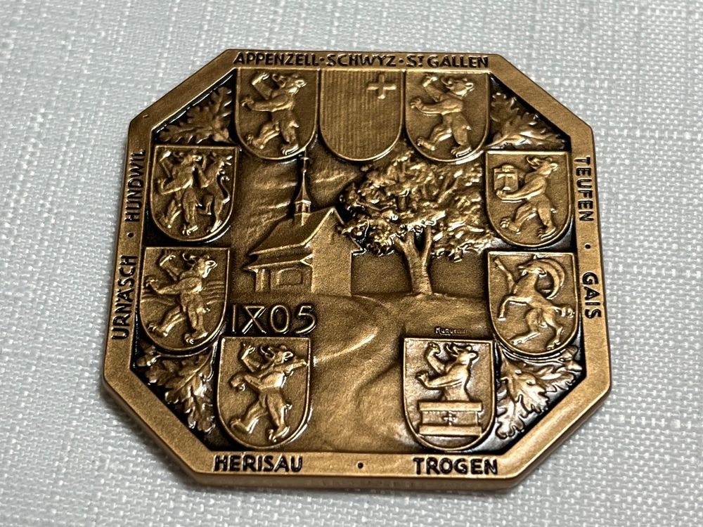 Medaille 8-eckig, Bronze, 45 x 45 mm (Gebraucht) in St. Peterzell für ...