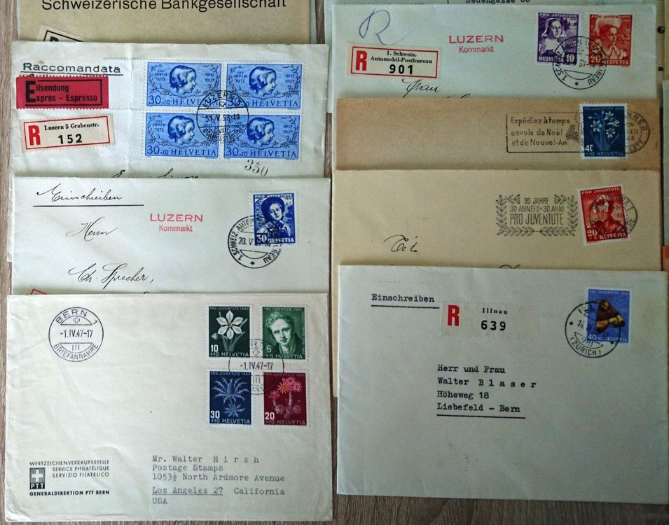 POSTEN ab 1917 alte Pro JUVENTUTE Belege Hoher KAT ab 1.- (Gebraucht ...