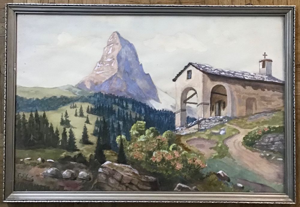 Berglandschaft Aquarell Signiert | Kaufen auf Ricardo