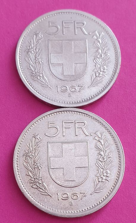 2 X 5 FRANKEN 1967 MIT 3 STERNEN VOR DEM GESICHT RAR (Gebraucht) in Siglistorf für CHF 158 – mit ...