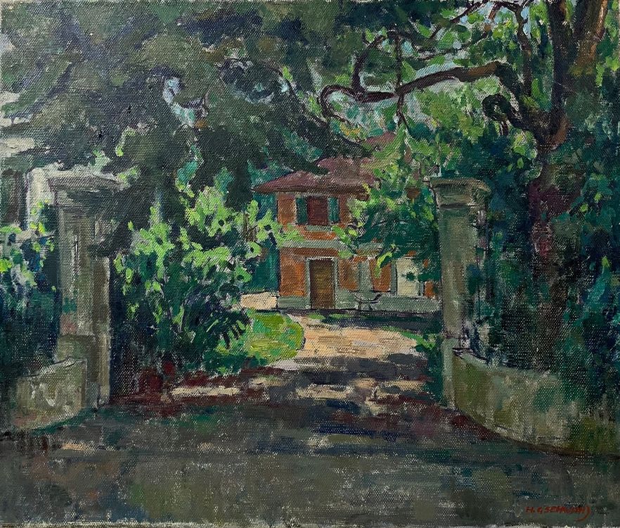Hans Wilhelm Gschwind (1907-1992) Gemälde Garteneingang (Gebraucht) in ...