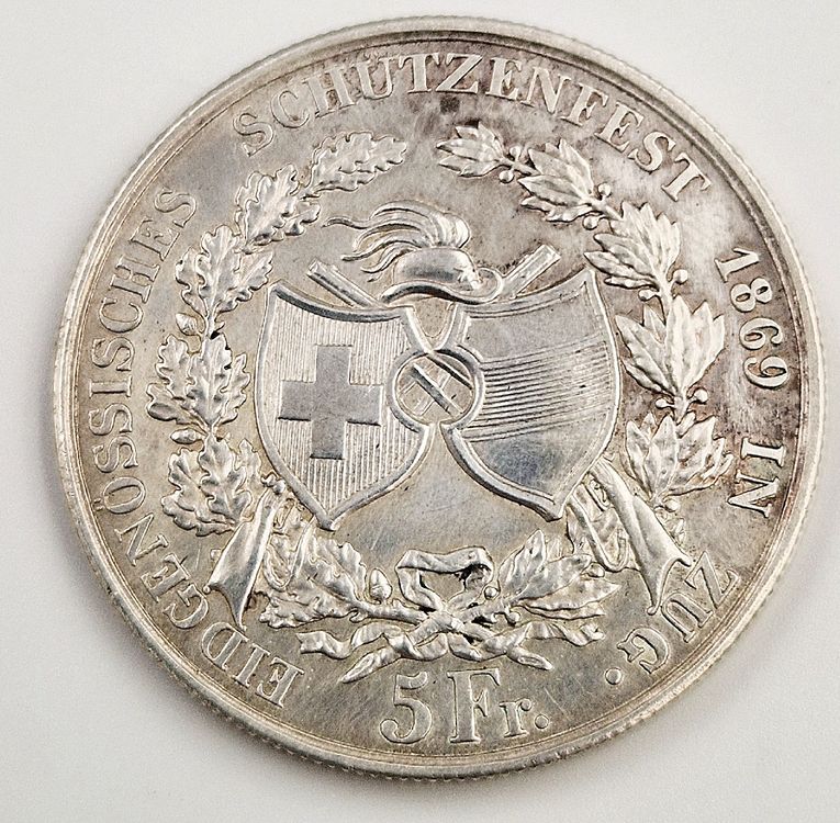 Pièce commémorative 5 Fr Fête de Tir Zug 1869 | Kaufen auf Ricardo