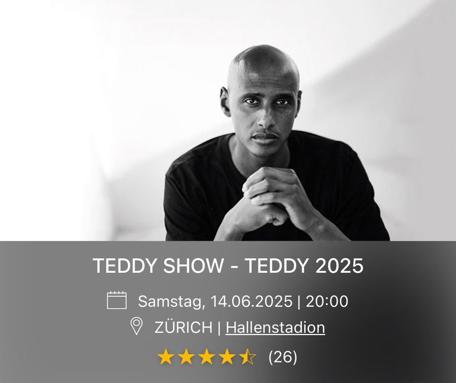1-2 SITZPLÄTZE E2 - TEDDY SHOW - 14.06.25 - ZÜRICH (Neu (gemäss ...