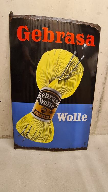 XXL Emailschild: Gebrasa Wolle 1920er Jahre (Gebraucht) in Winterthur ...