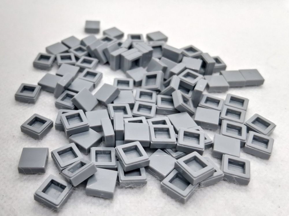 Lego 100 Stk. Tile 1x1 light bluish gray (new) (Neu und ...
