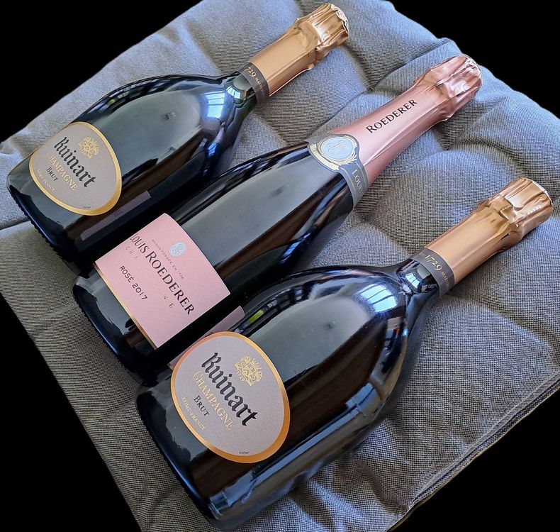 3x 750ml Champagne: Louis Roederer Rosé 2017 + Ruinart Brut (Neu und ...