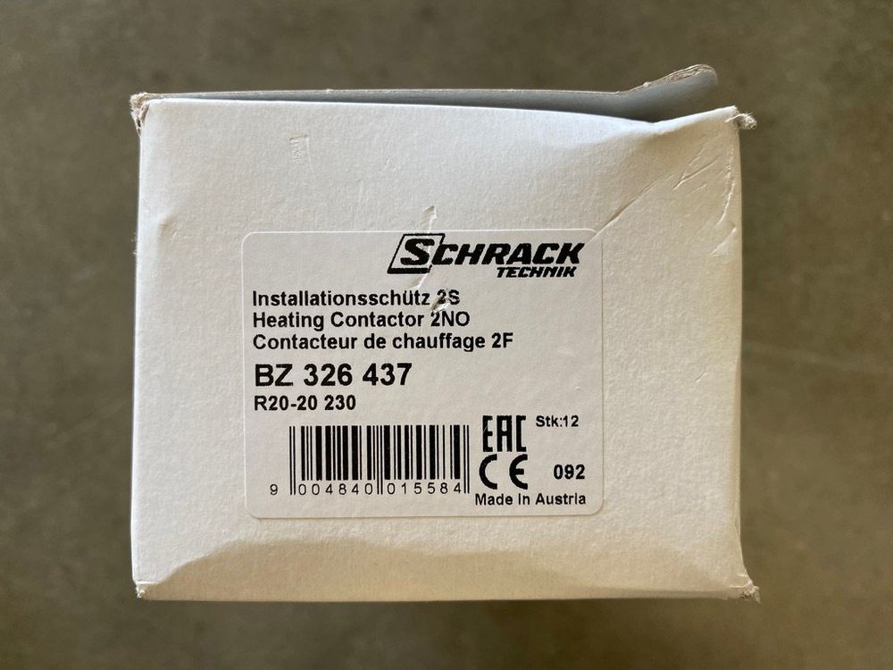 🔴 Installationsschütz SCHRACK 12x Stück BZ 326 437 /673x (Neu und ...