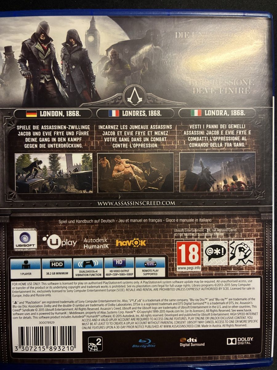 PS4 Assassin’s Creed Syndicate (D'occasion) à Neyruz FR pour CHF 15 ...