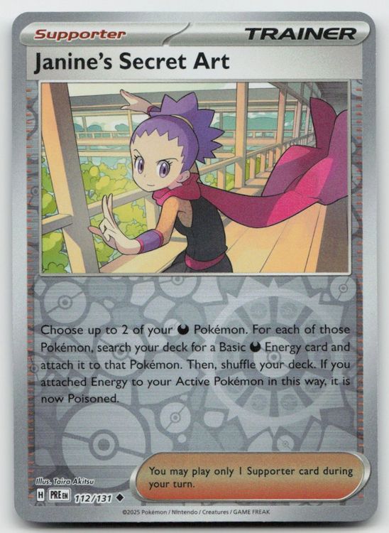 Pokemon Janine's Secret Art Reverse 112/131 PRE EN 2025 (Usato) a ...
