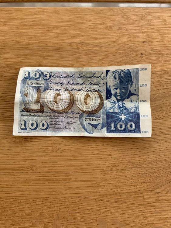 Alte 100 Frankennote (Gebraucht) in Willisau für CHF 14 – mit Lieferung ...
